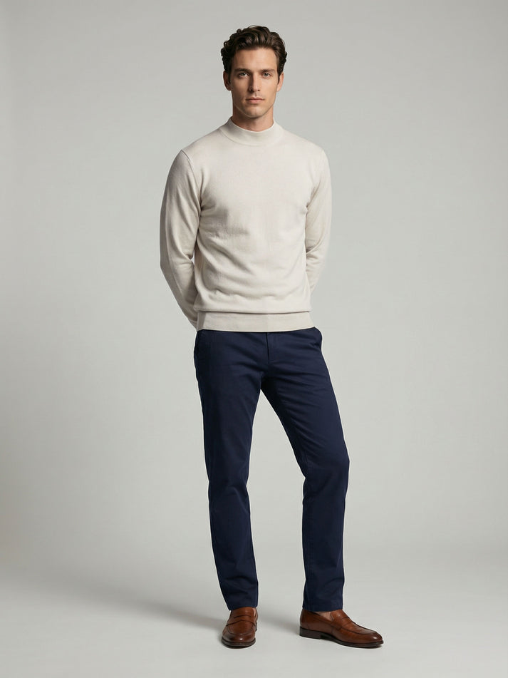 Celio* Men Off White Solid Regular Fit Cotton Sweaters