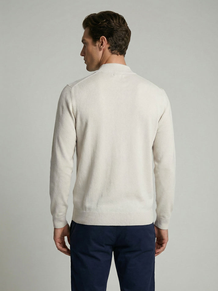 Celio* Men Off White Solid Regular Fit Cotton Sweaters